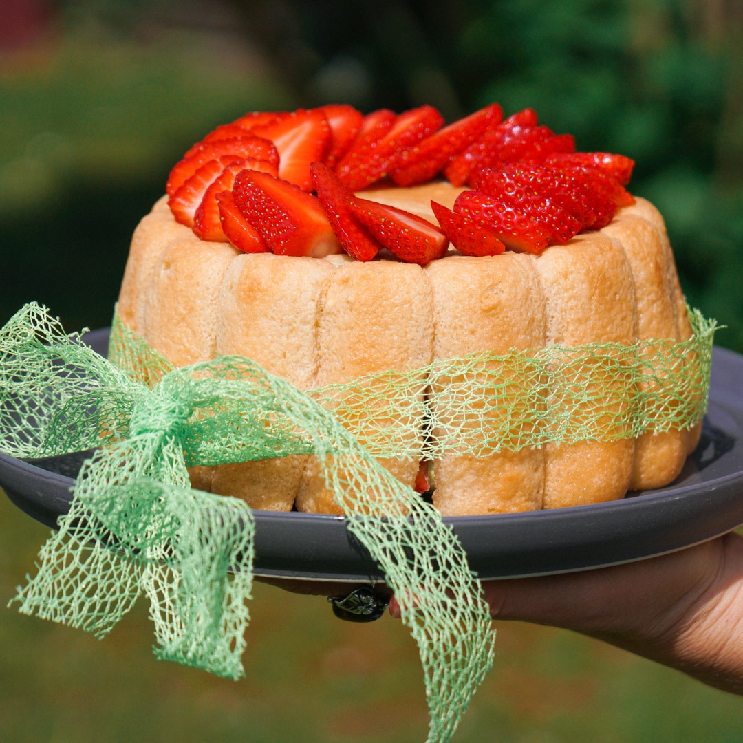 Charlotte aux fraises et à la pistache - Grignotine